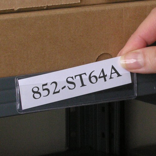 Clear Plastic Shelf Tag / Label Holder - Magnetic Back - 1" X 4" - Open ...