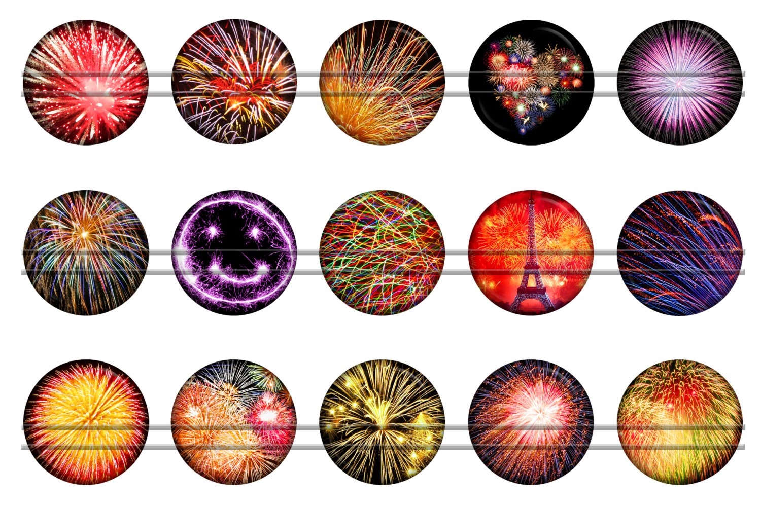 Firework Salute Bottle Cap Images 1'' Circles - Etsy