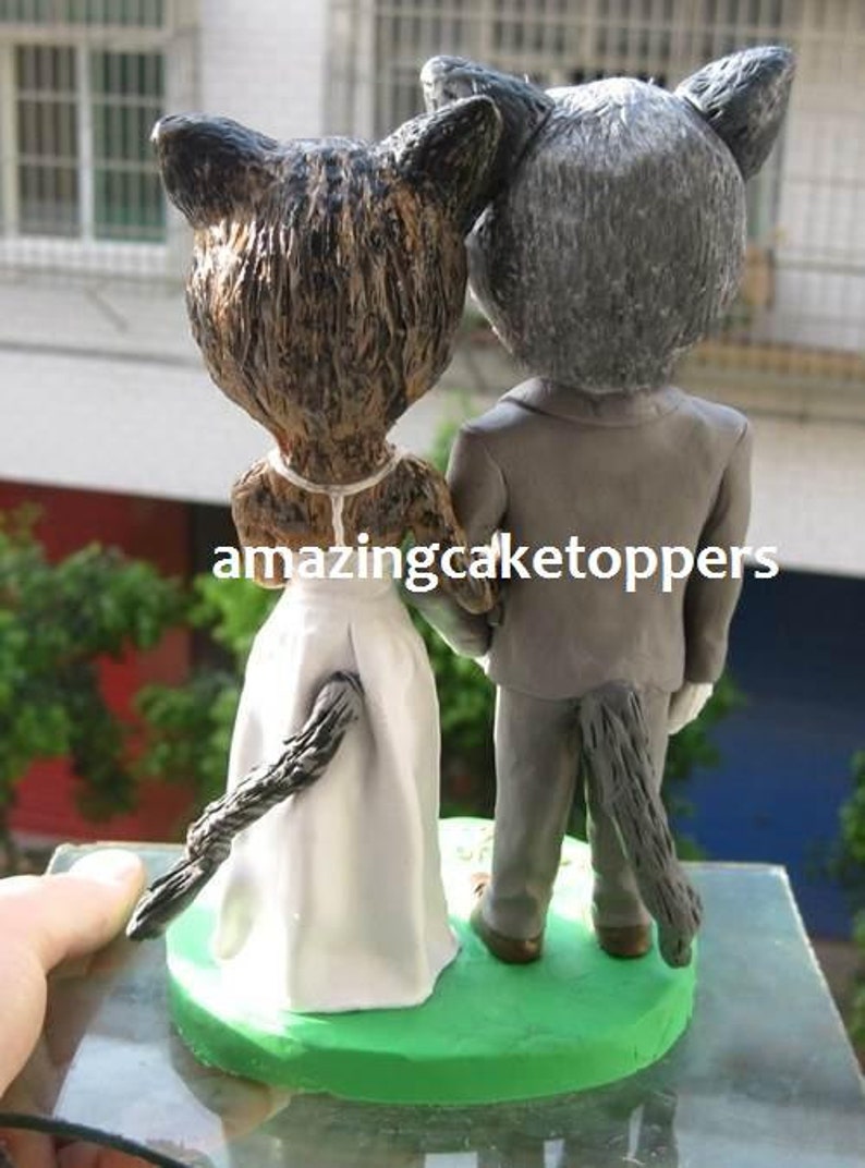 Custom Cat Wedding Cake Topper. Animal Cake Topper in Cartoon - Etsy