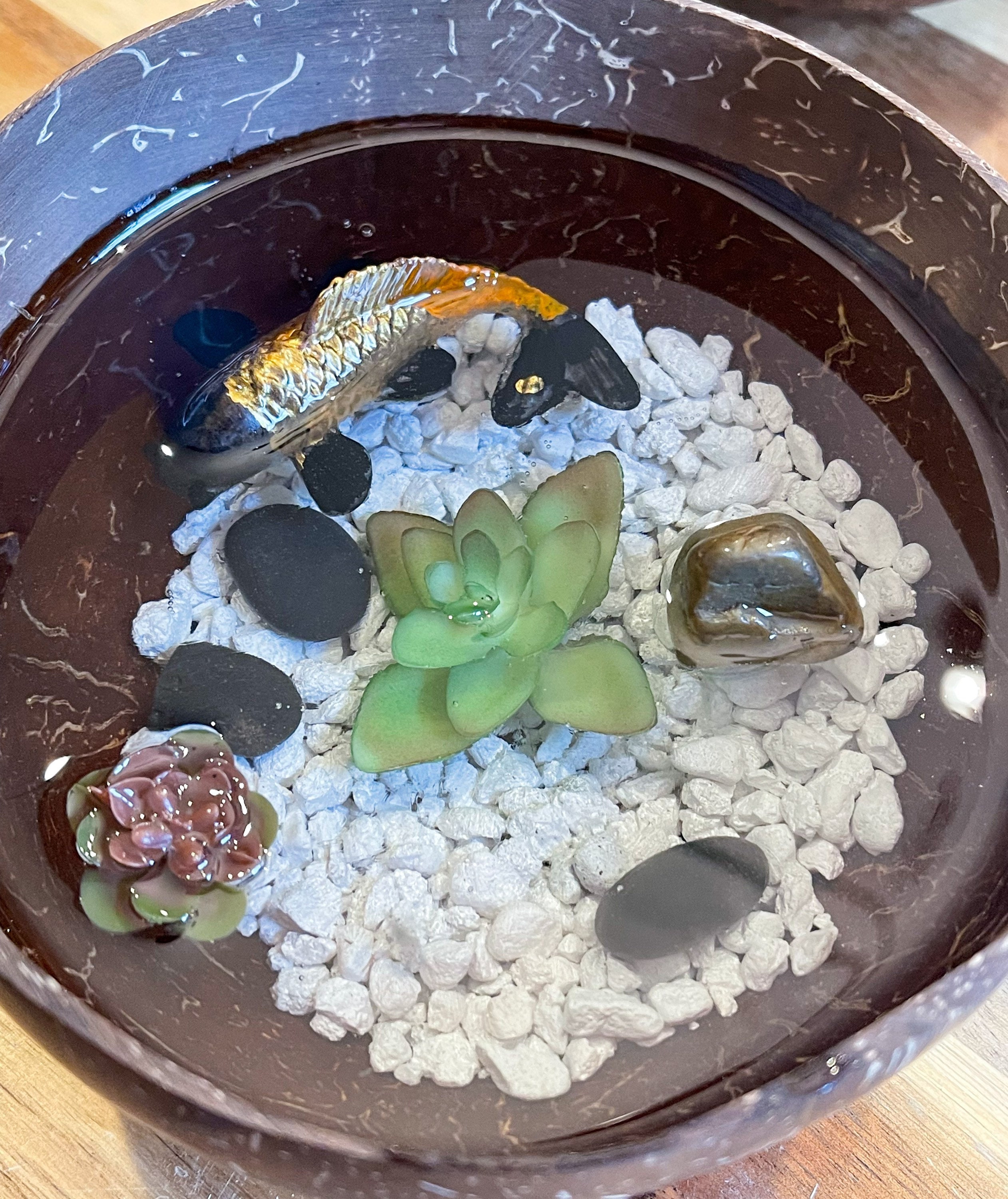 Resin Koi Fish Bowl Fish Bowl Coconut Bowl Table Decor - Etsy