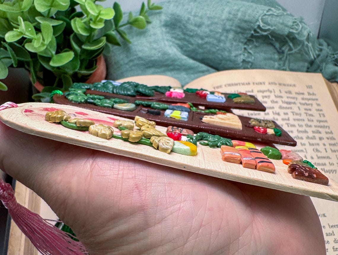 Handmade Polymer Clay Bookshelf Bookmark, Plant Decor - Etsy