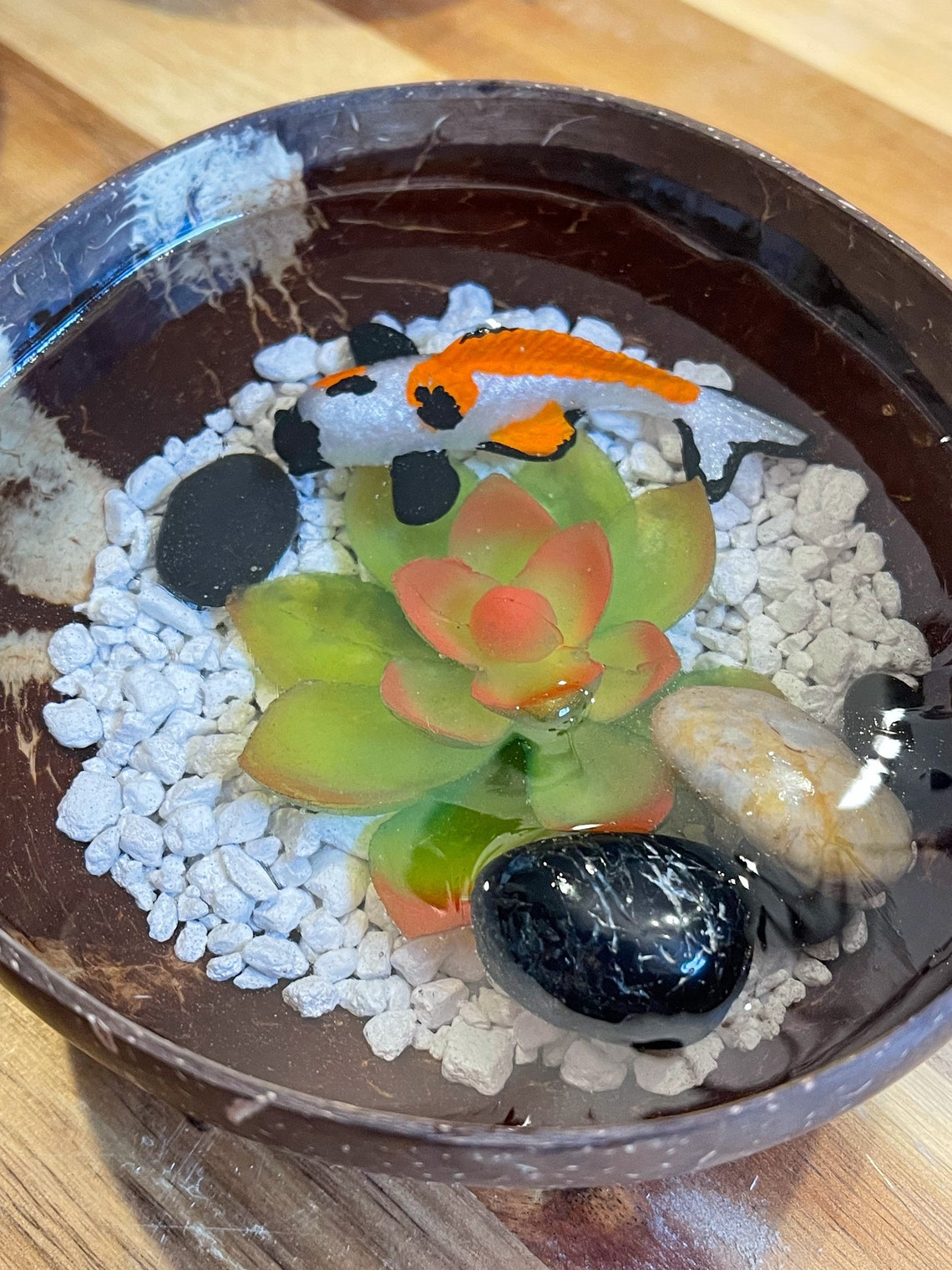 Resin Koi Fish Bowl Fish Bowl Coconut Bowl Table Decor - Etsy