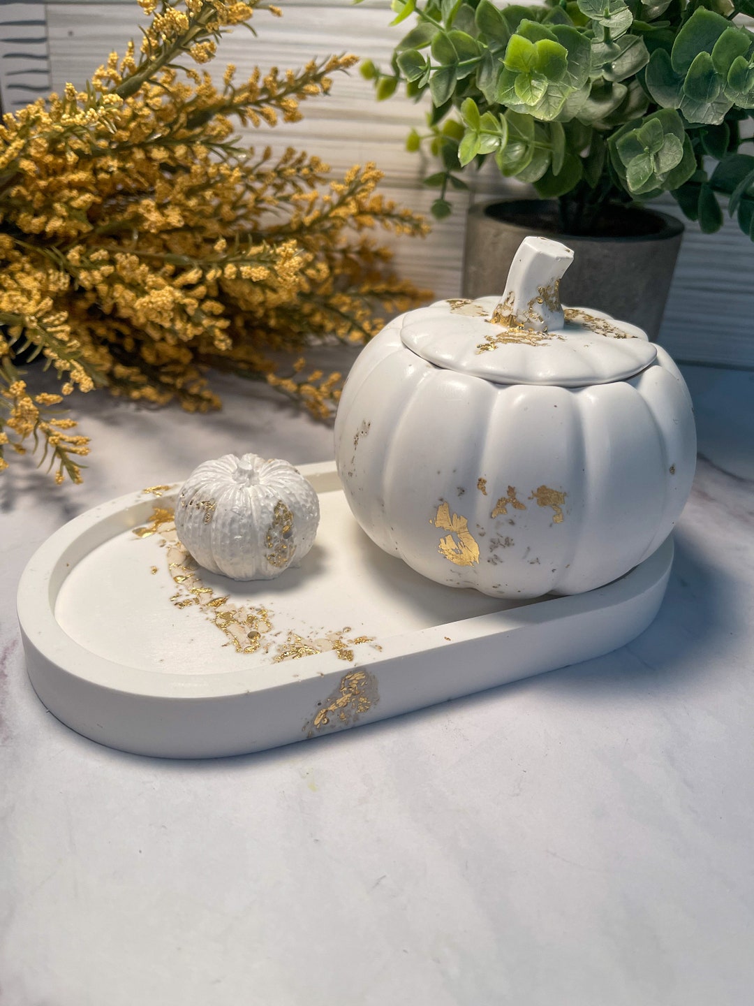 Fall Decorative Tray, White Aesthetic, Trinket Tray,jewelry Tray ...