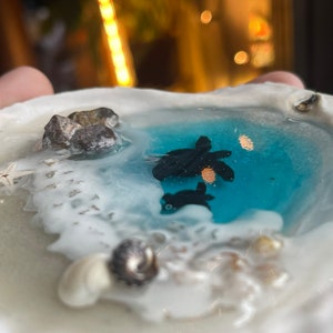Mini Beach Scene in Clam Shell Mini Ocean Scene Sea Turtle - Etsy