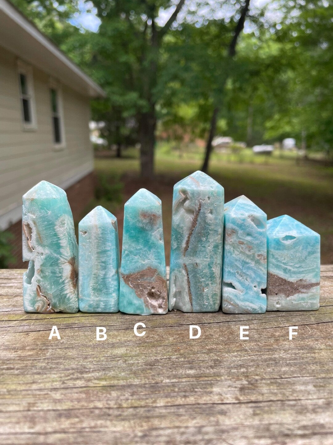 Druzy Blue Aragonite Crystal Tower Obelisk, Ethically Sourced Gems ...