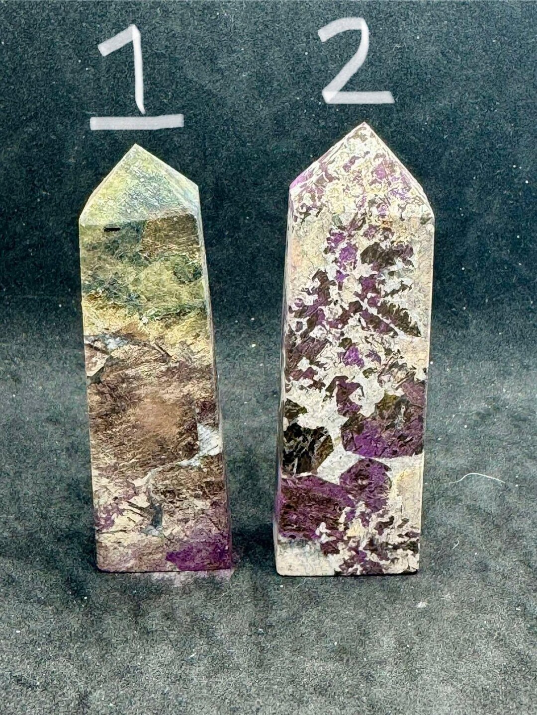 Chatoyant Purpurite Crystal Tower, Natural Rare Gemstone Carving ...