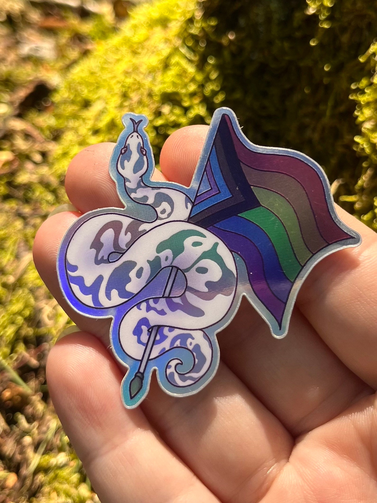 Snake Pride Sticker Progress Flag Holo - Etsy