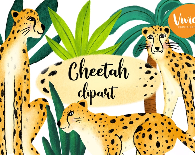 Cheetah Clipart Set, Instant Digital Download, Safari Animals, Running ...