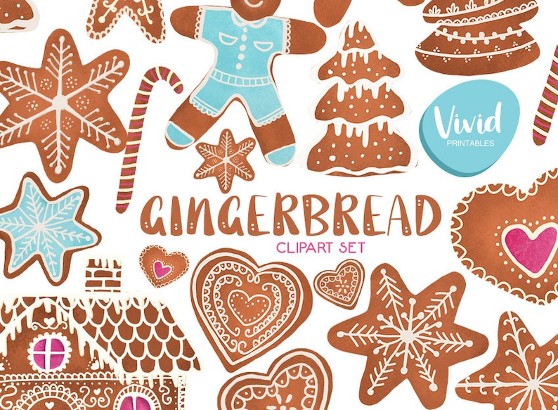 Gingerbread Clipart Set / Instant Digital Download / Png Files ...