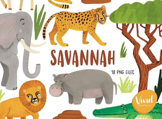 Savannah Clipart Set 19 PNG Files Digital Clip Art - Etsy