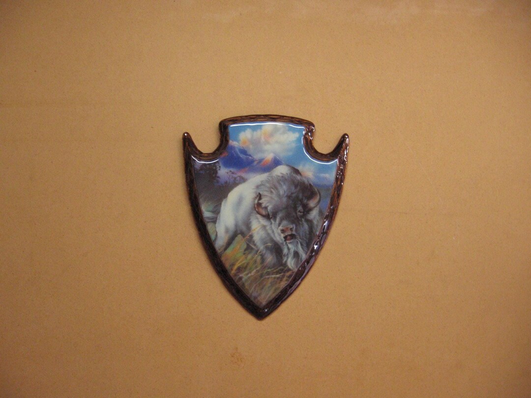 White Buffalo on Arrowhead Plaque - Etsy