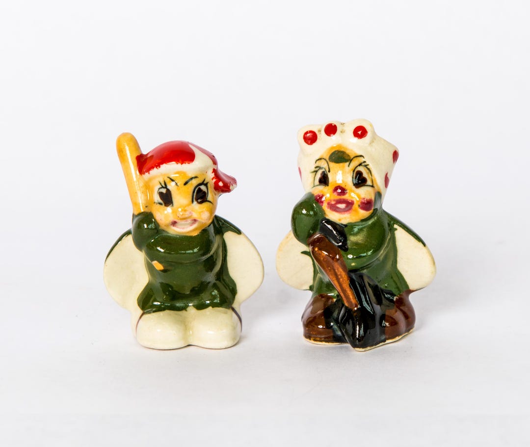 Ceramic Anthropomorphic Ladybug Cricket Figurines Occupied Japan 1940s ...