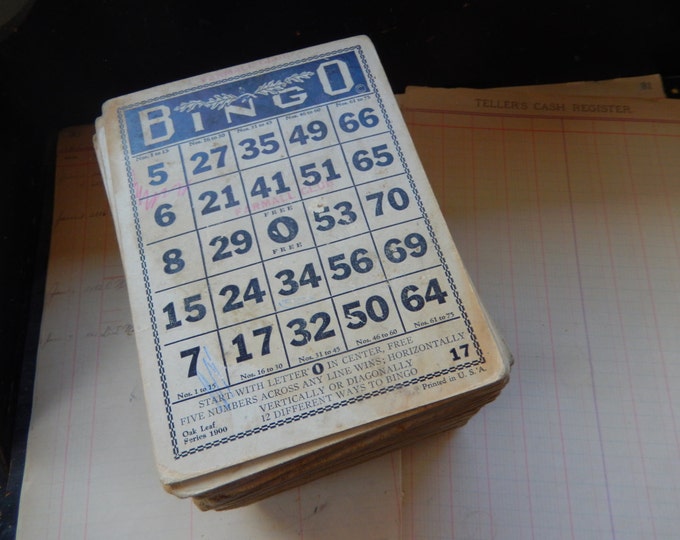 5 Antique Vintage BINGO Card Heavy Duty Fiber Cardboard Oak Leaf - Etsy
