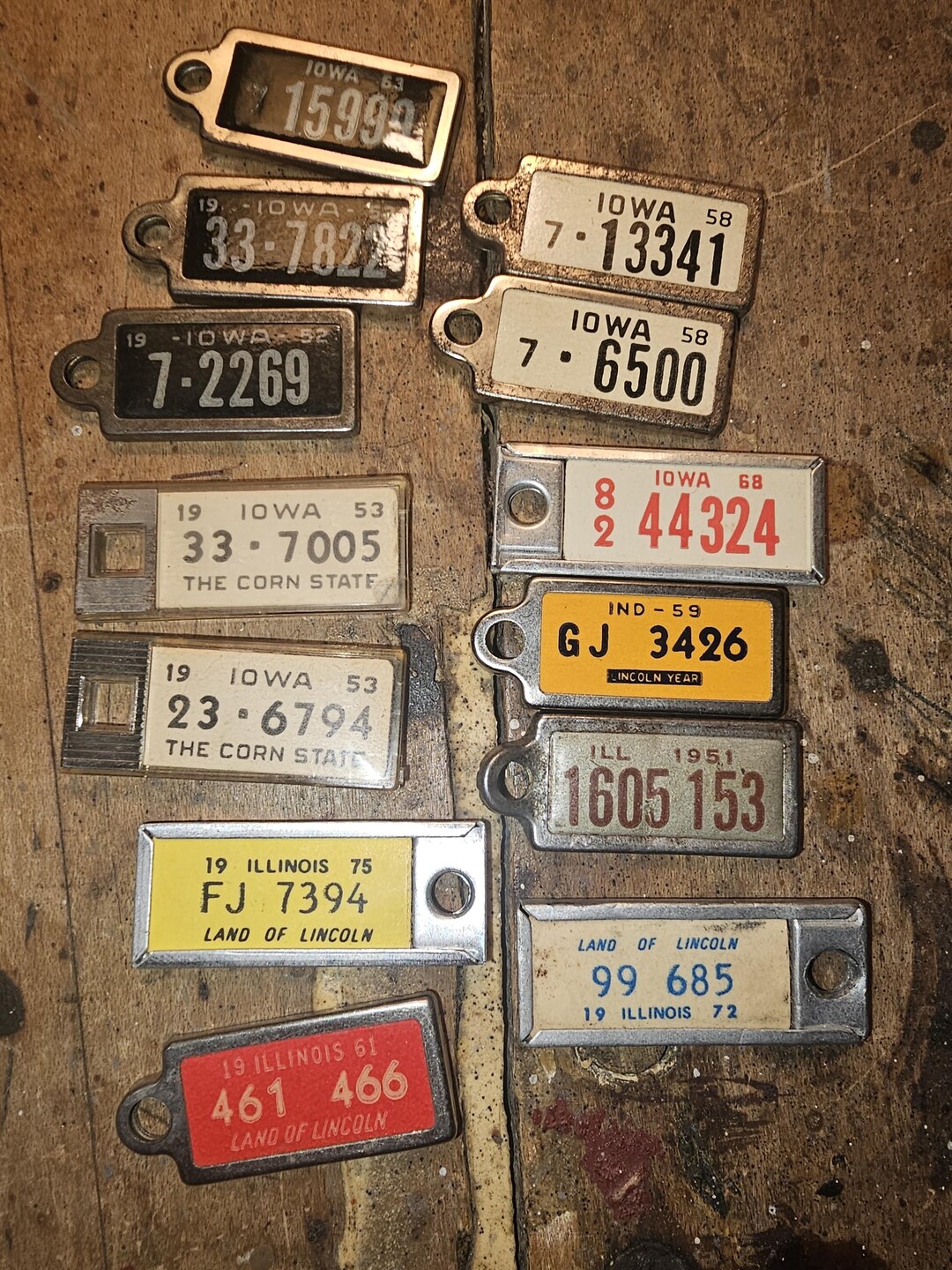 Vintage DAV Iowa Illinois License Plate Key Chain Tag - Etsy