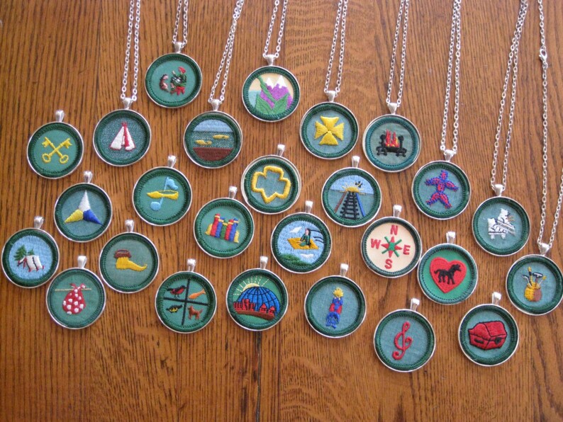 Girl Scout Knapsack Badge Gypsy Necklace Hiking Patch Camper Gift ...