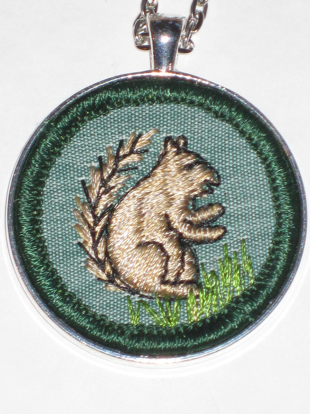 Squirrel Necklace Vintage Girls Scouts Badge Sixties Mammal Land Animal ...