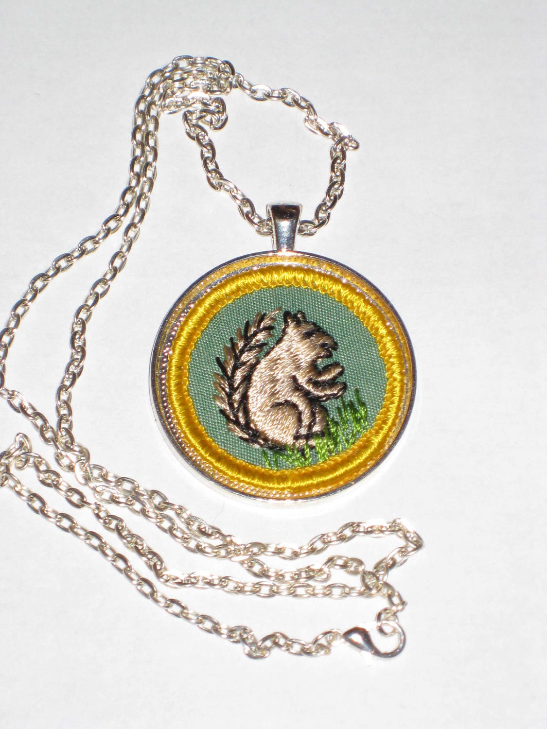 Squirrel Necklace Girl Scout Cadette Mammal Badge Rare Animal Kingdom ...