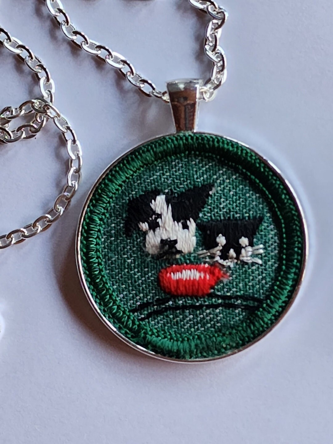 Cat Dog Pets Necklace Girl Scout Badge Pendant Chain Original Cloth ...