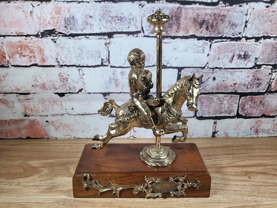Rare Signed Michael Ricker Pewter Gold Plated Carousel - Etsy