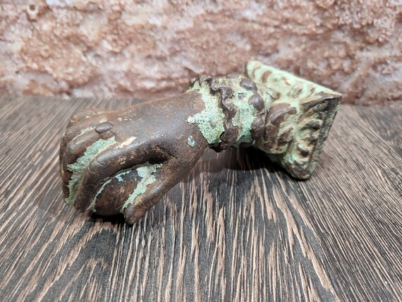 Antique Cast Iron Hand Ring Apple Ball Doorknocker Door - Etsy