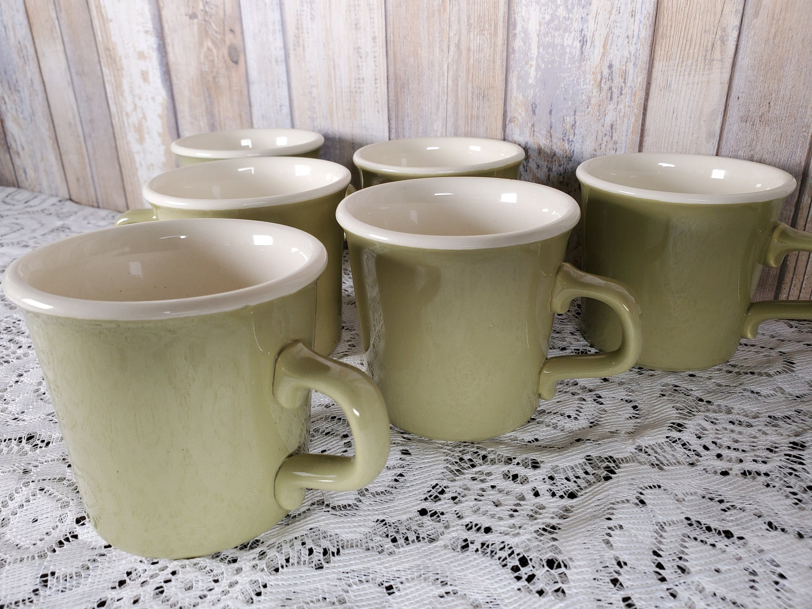 1950s 6 Vintage Genuine Taylor Mug Usa Olive Outside Cream - Etsy