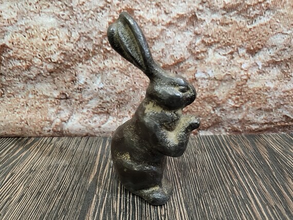 Old Cast Iron Bunny Rabbit Paperweight or Doorstop - Etsy