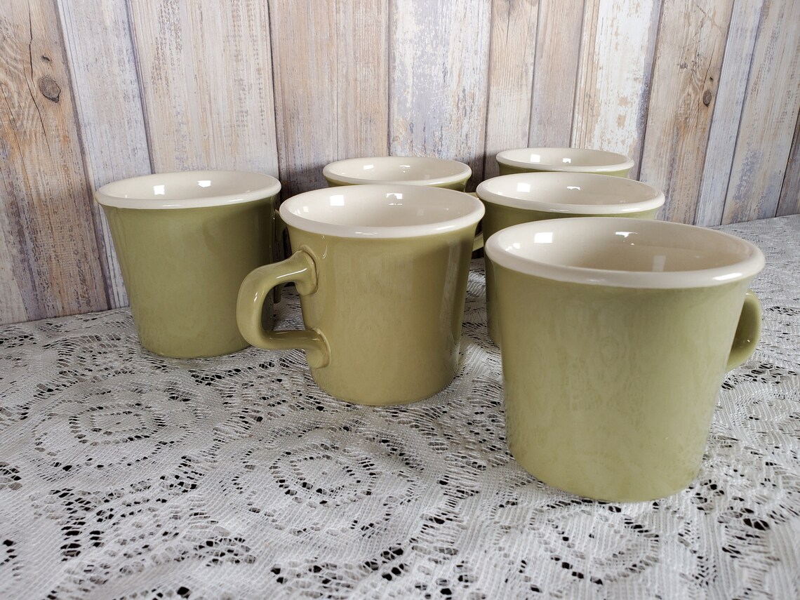 1950s 6 Vintage Genuine Taylor Mug Usa Olive Outside Cream - Etsy