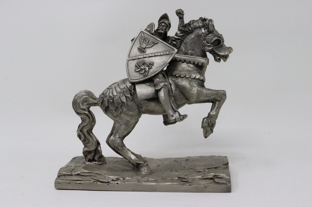 Large 1976 Caesar Rufo Medieval Knight Pewter Warrior on Horseback - Etsy