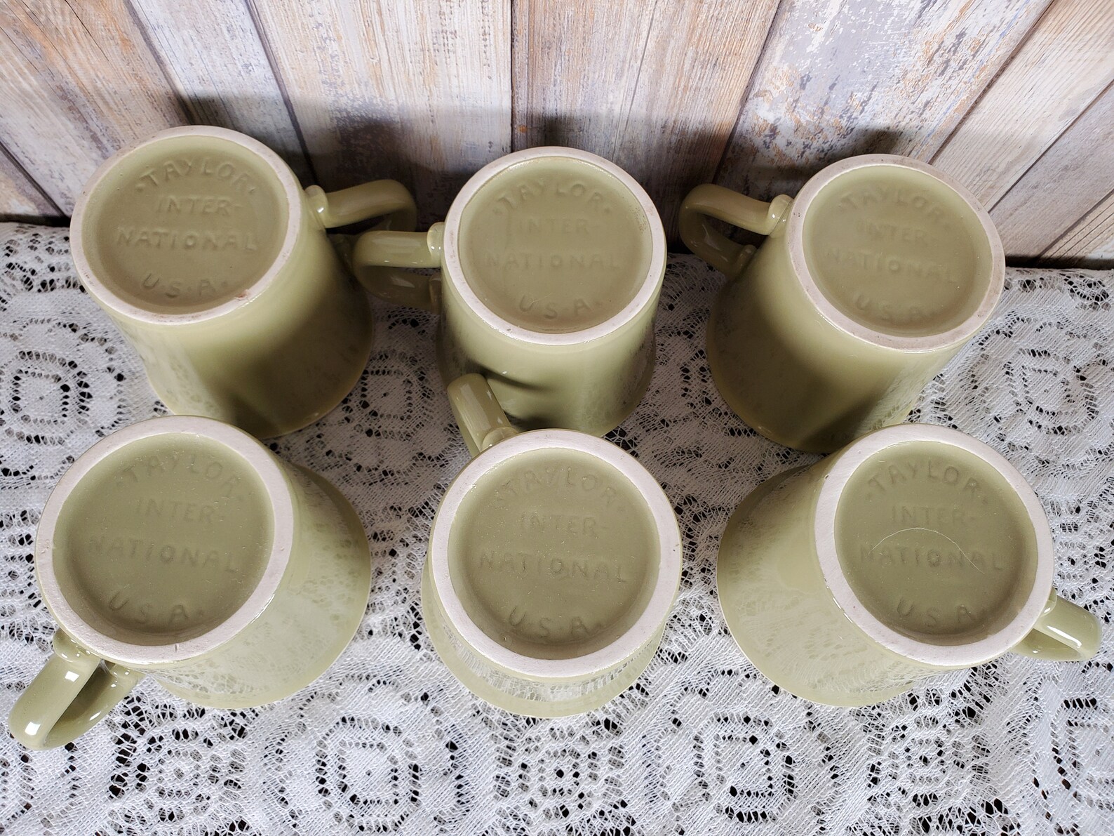 1950s 6 Vintage Genuine Taylor Mug Usa Olive Outside Cream - Etsy
