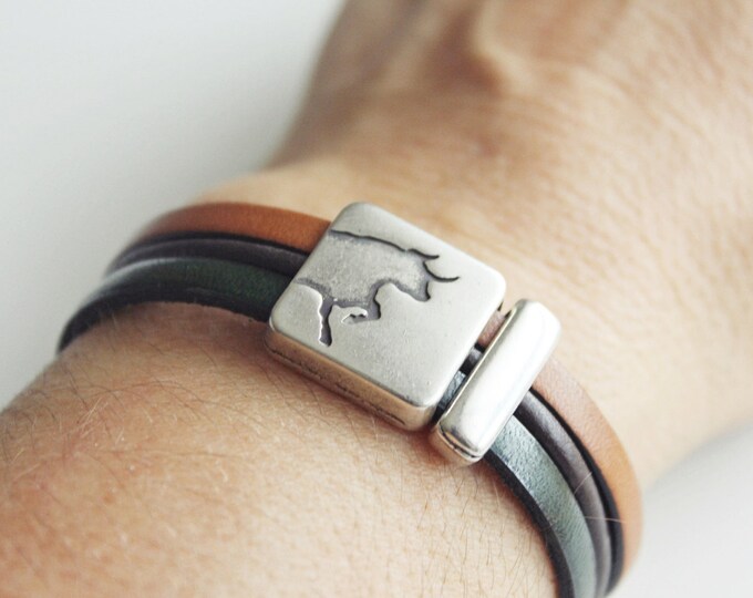 BULL BRACELET, SPANISH Souvenir, Men Bracelet, Rodeo, Bull, Toro ...