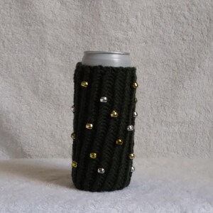 Beaded Can Cozy for Hard Seltzer Slim Cans - Green Metallic - Etsy