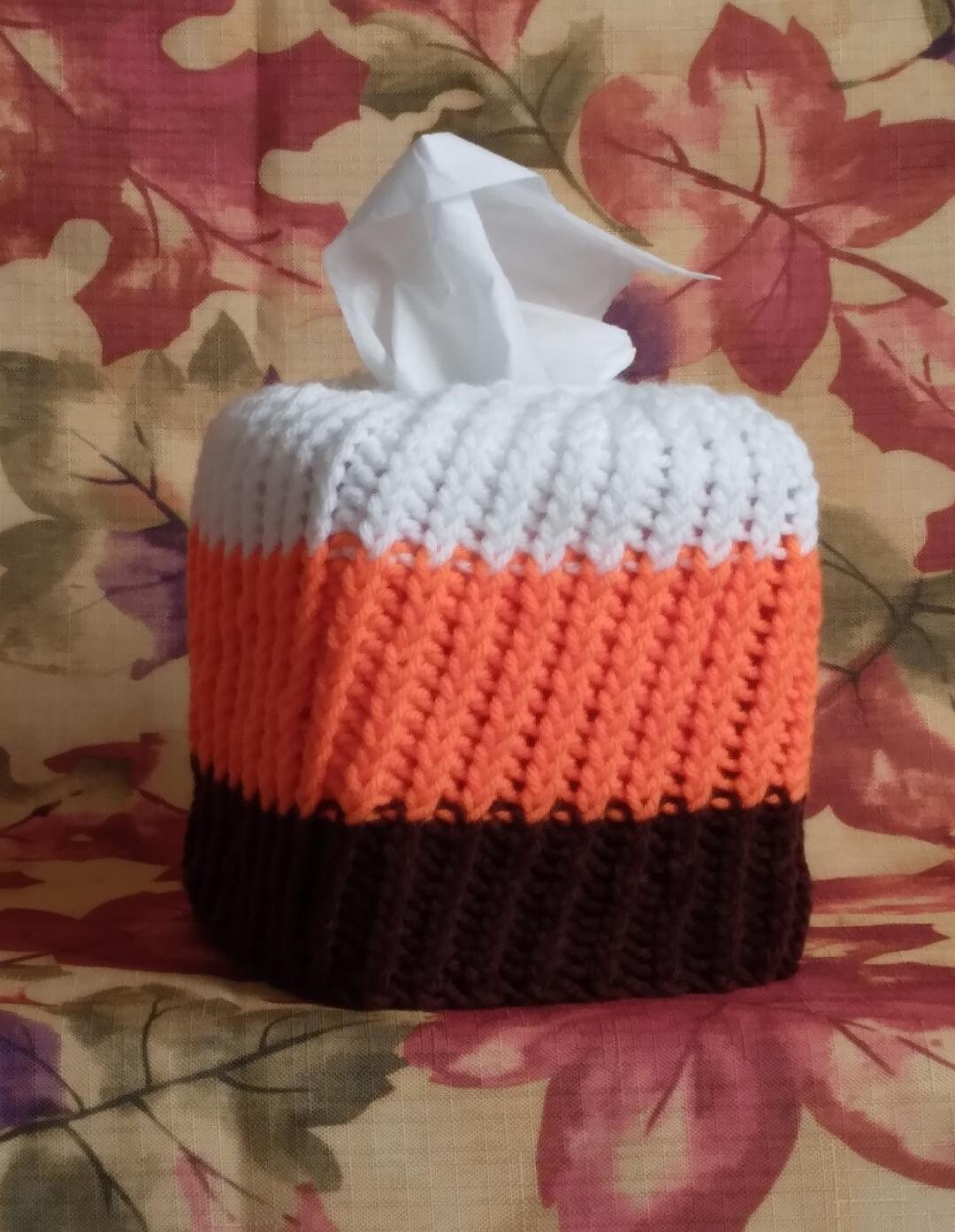 Hand Knitted 'indian Corn' Tissue Box Cozy - Cute Fall Decor - Etsy