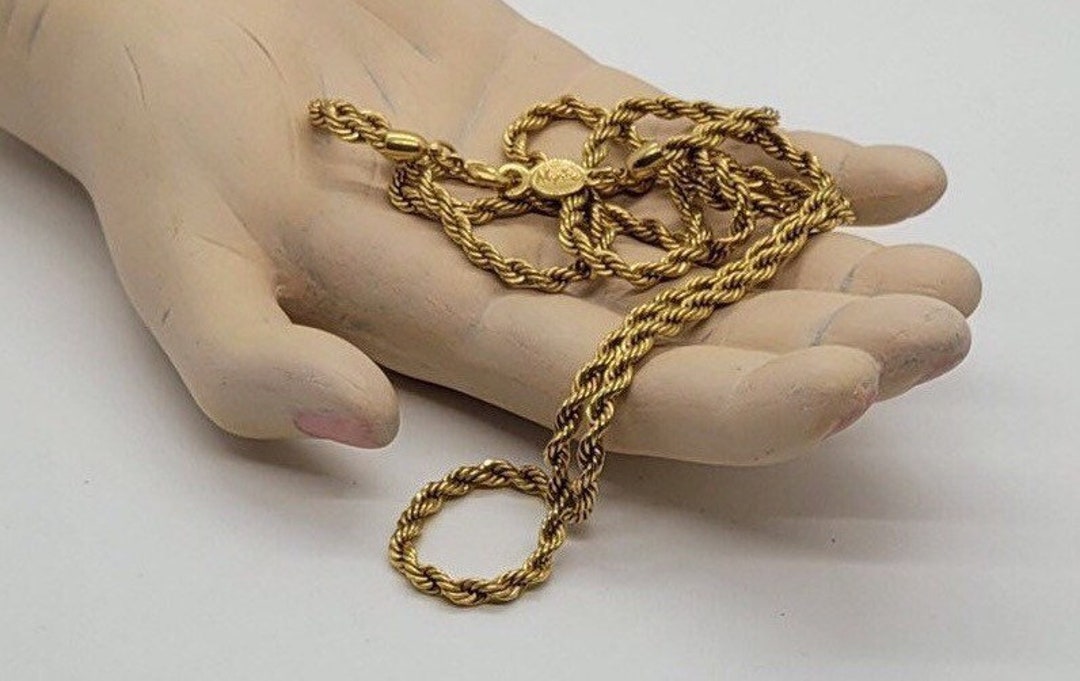 Vintage Napier 30-inch Twisted Rope Gold Tone Chain Necklace - Etsy