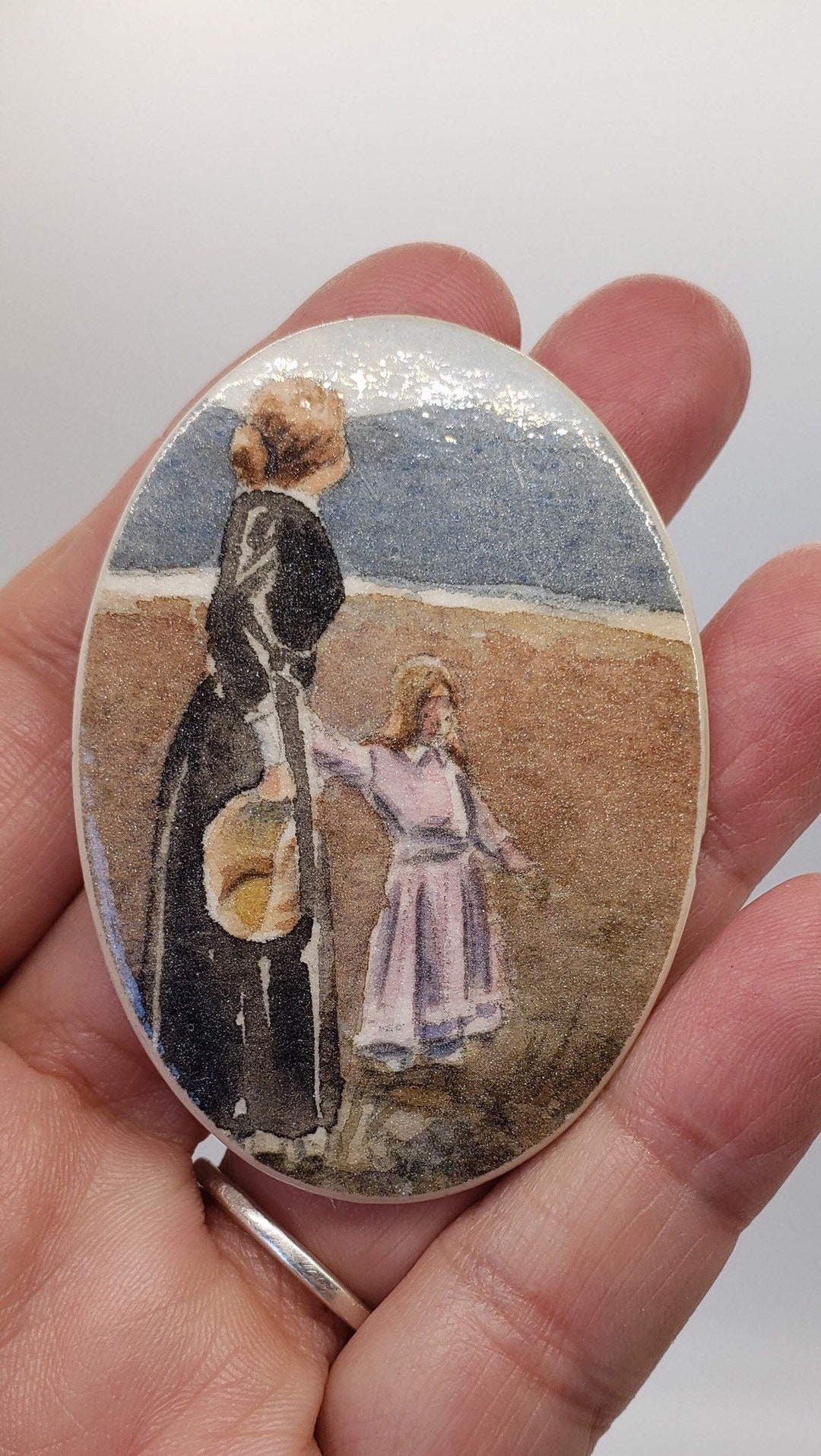 Artist Patty Ann Yoder Prairie Women Ceramic Brooch - Etsy