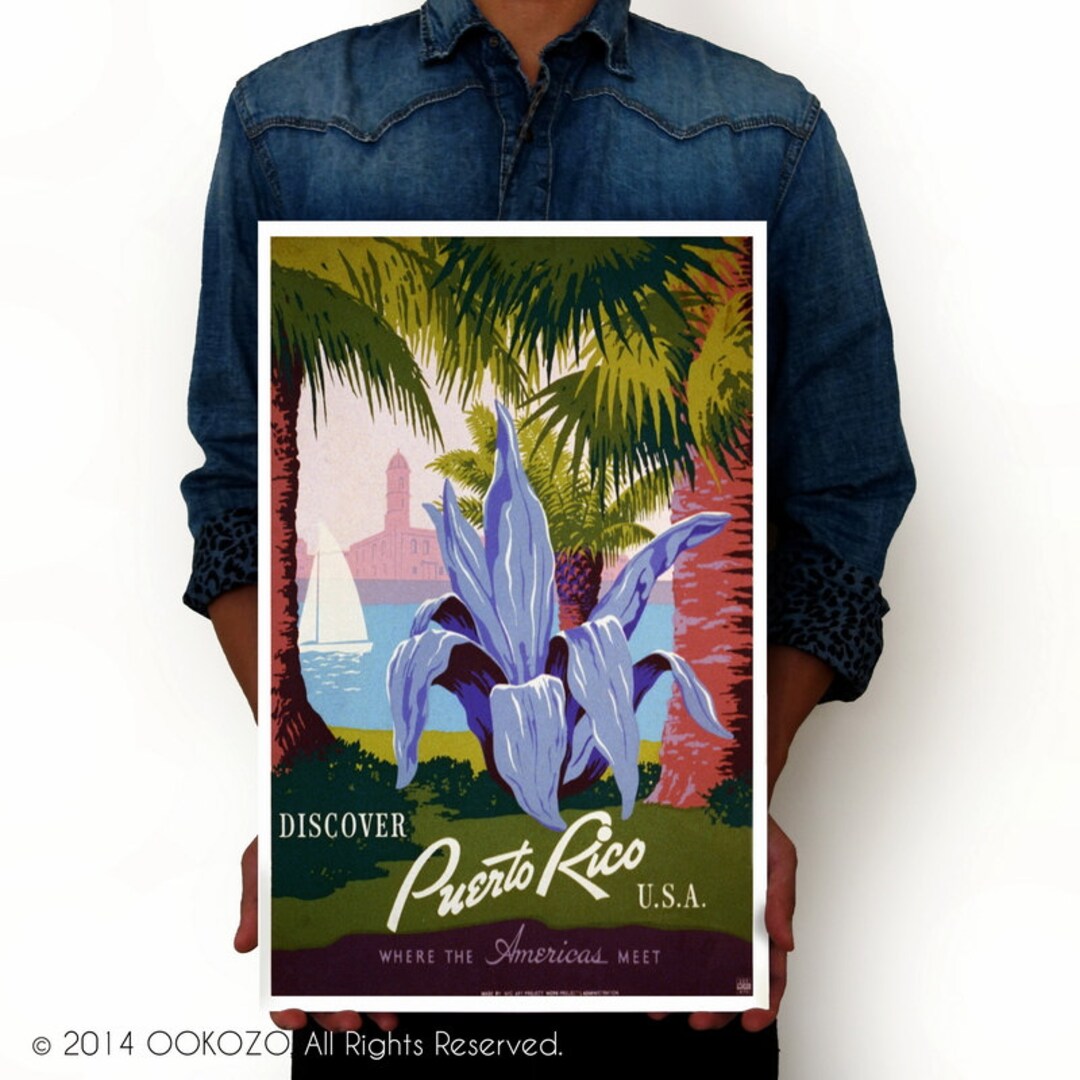Puerto Rico Vintage Poster of America Art Print, Art Posters City ...