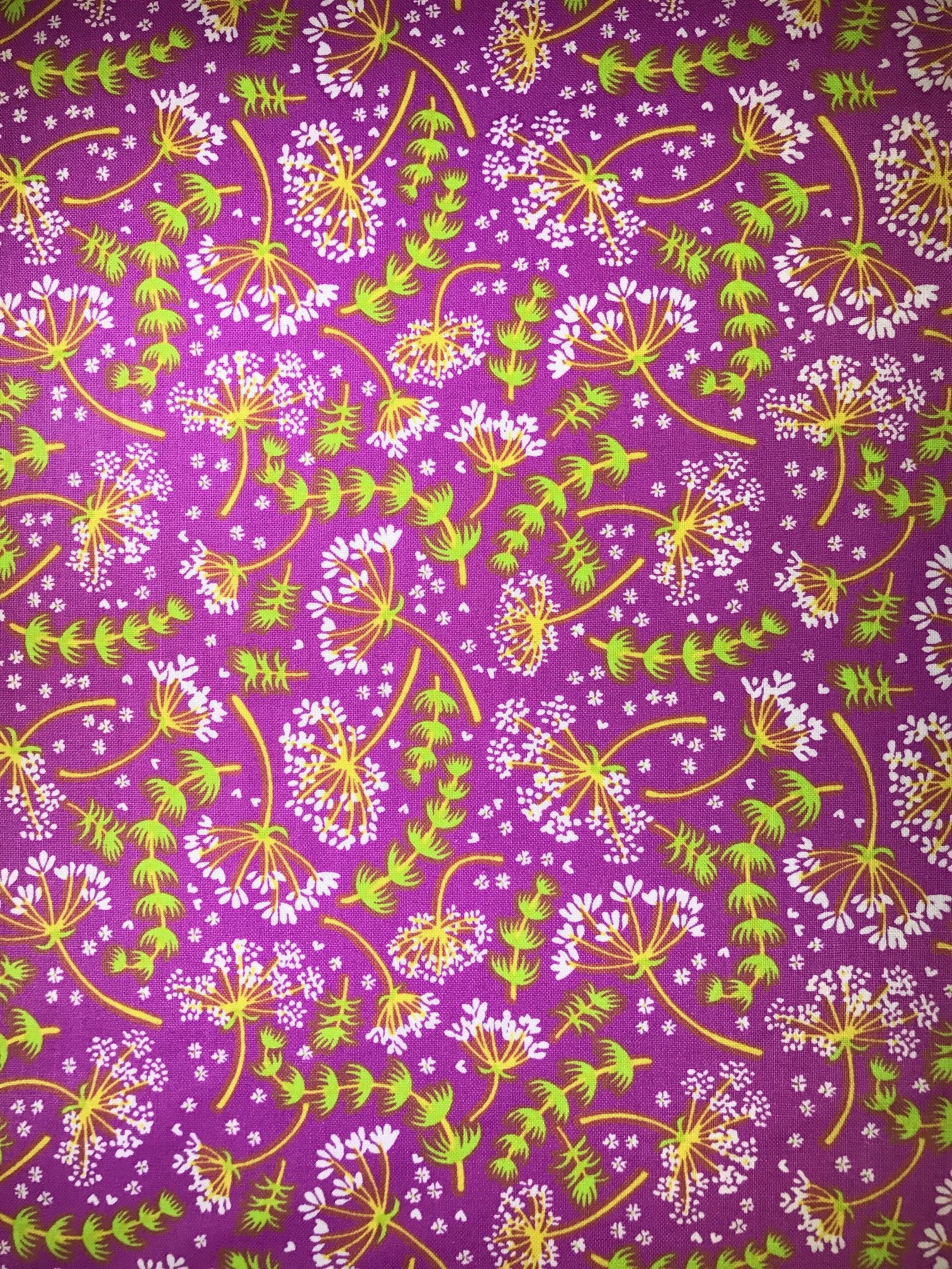 Purple Fabric With Flowers - Timeless Treasures - Samarra Khaja ...