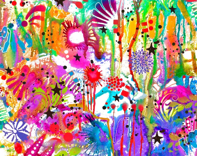 End of Bolt - Last Yard Left - 3 Wishes Fabric- Stargazer - Multi Bold ...