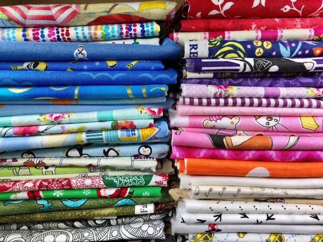 Mystery Grab Bag Surprise Fat Quarter Bundle Quilting Cotton Fabric 10 ...