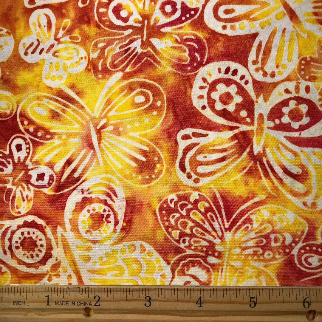 Yellow Batik Fabric - Brown Batik Fabric - Michael Miller Fabrics ...