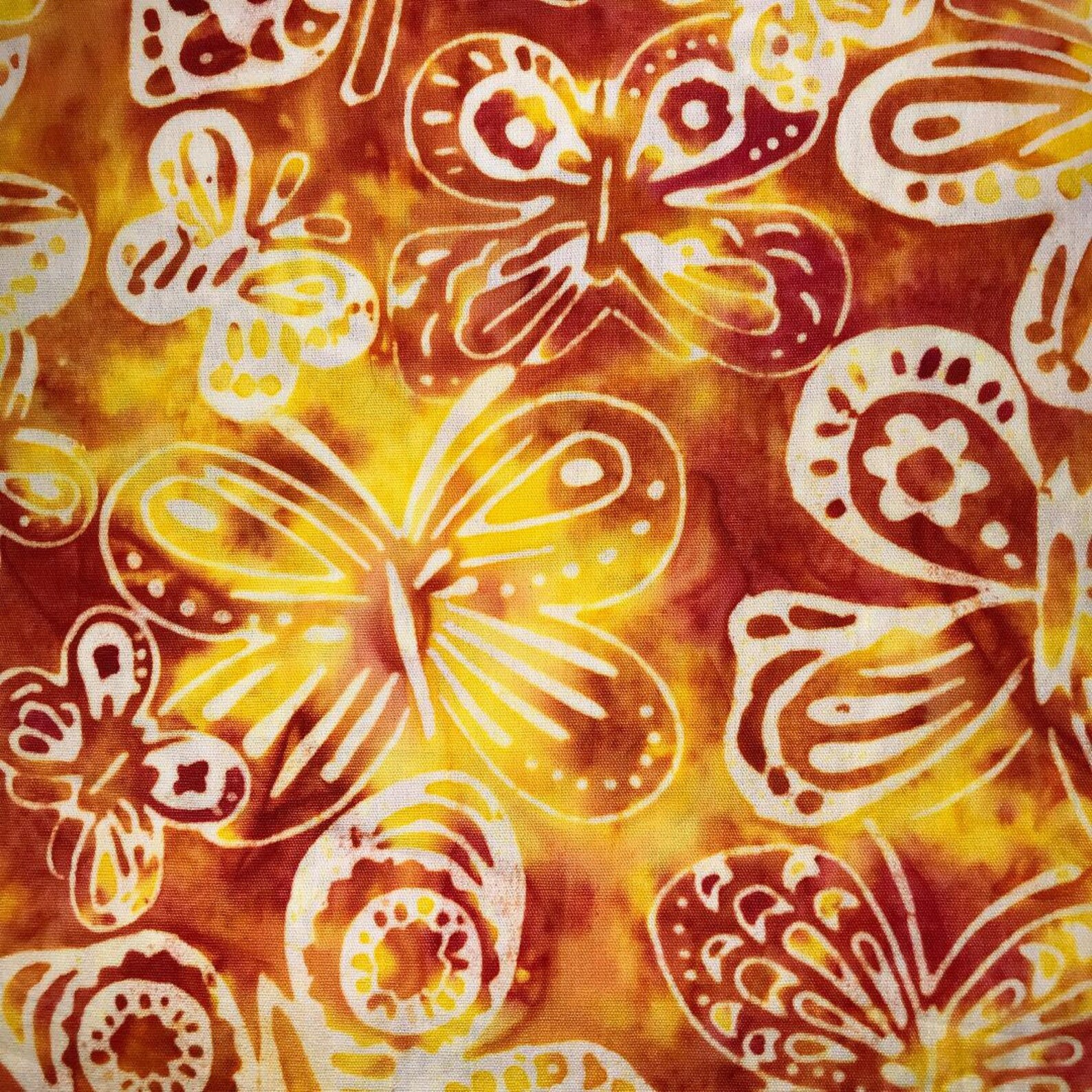 Yellow Batik Fabric Brown Batik Fabric Michael Miller - Etsy