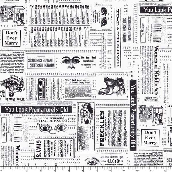 Newspaper Fabric - Etsy