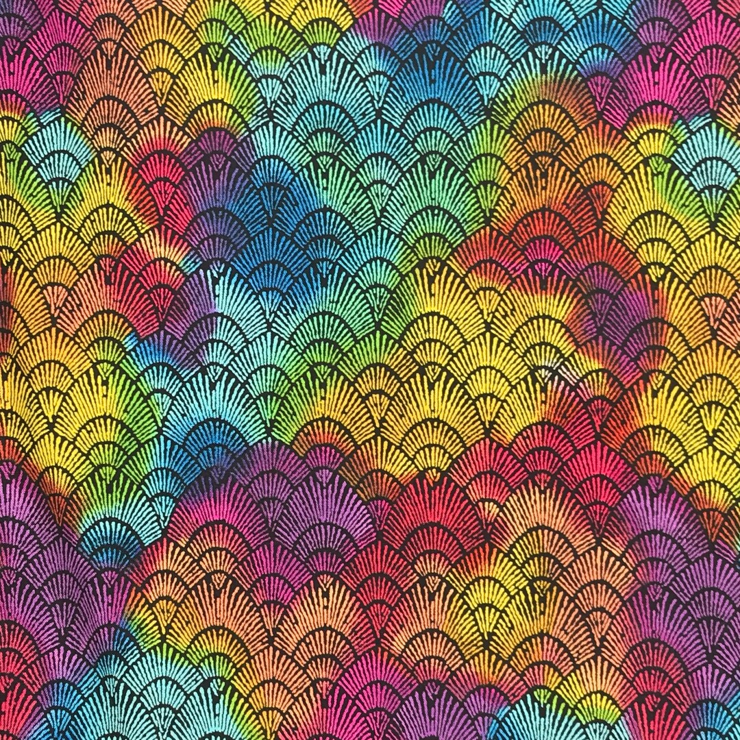 Fabric With Shells Rainbow Fabric Multi Color Hi Fashion Fabrics ...