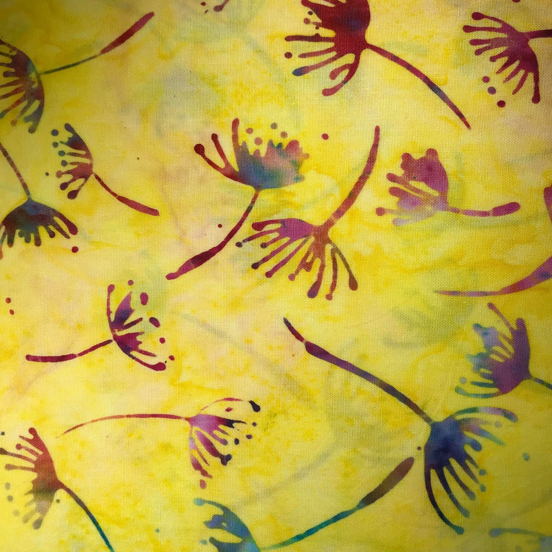 Yellow Floral Batik - Anthology Fabrics - Jacqueline De Jonge ...