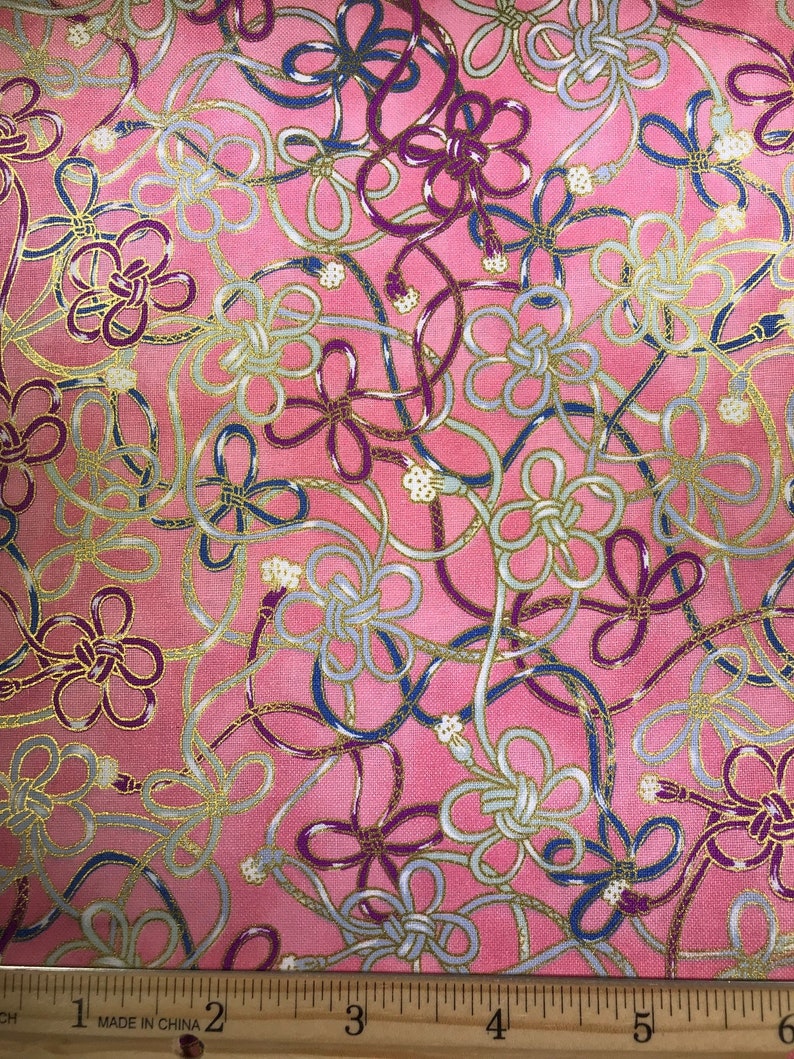 Pink Fabric With Ribbons Quilt Gate Quilting Cotton Fabric - Etsy