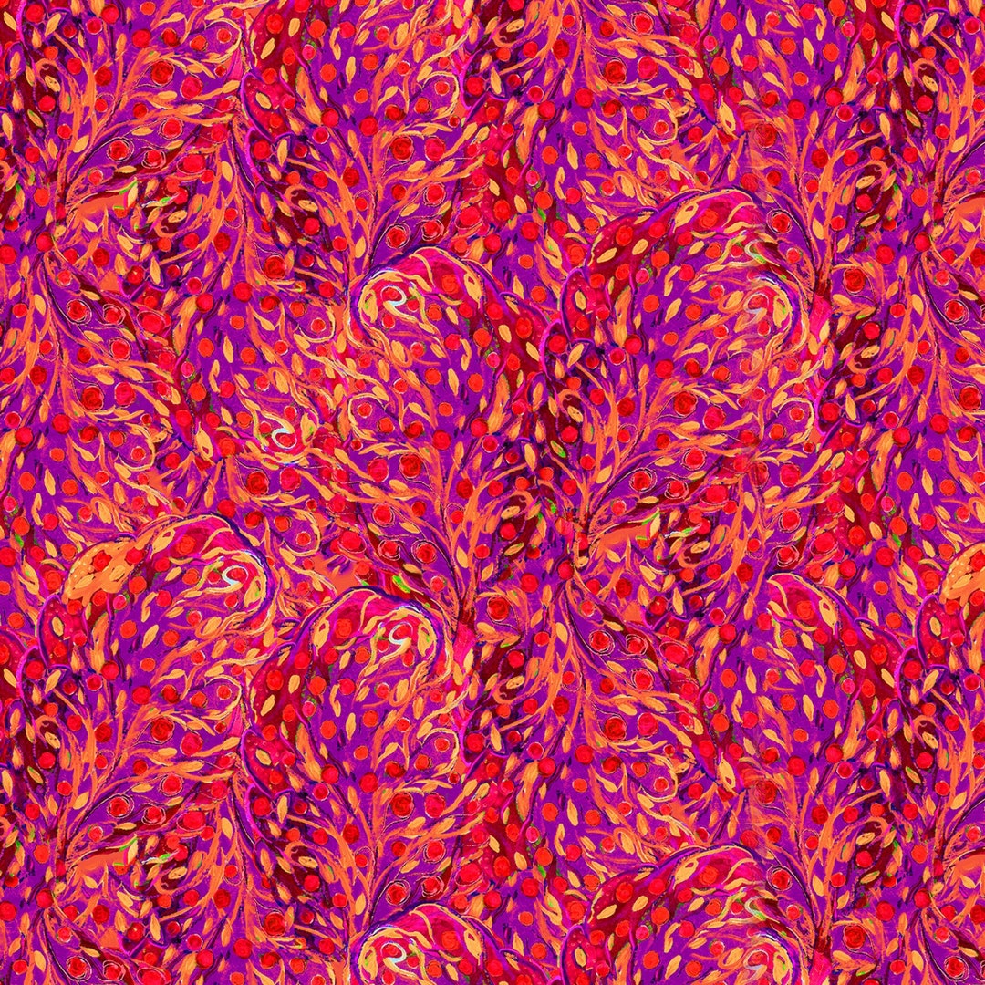 Pink Painted Peacock Trees - Timeless Treasures - Quilting Cotton ...