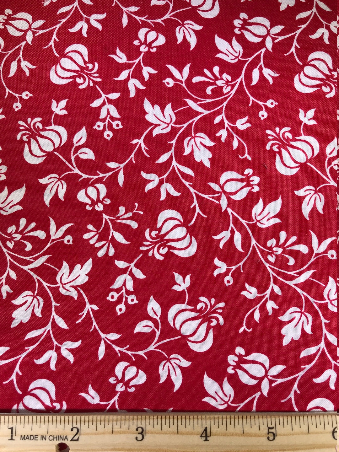 Red Fabric With Flowers. Modern Mixers III. Studioe Fabrics. Pattern ...