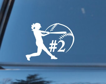 Softball Car Decal | Etsy