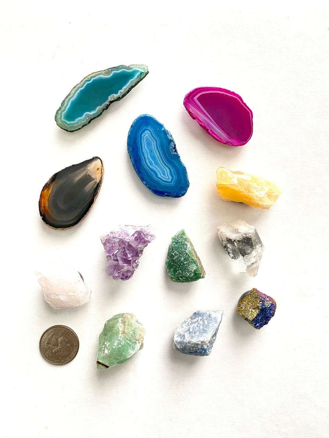 MINI Set of 4 - Gemstone & Crystal Magnet Set | Refrigerator Magnets ...