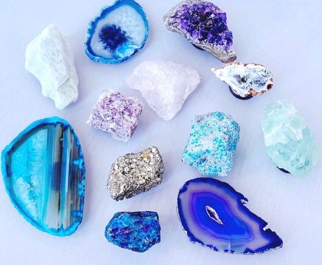 Set of 5 - Gemstone & Crystal Magnet Set | Refrigerator Magnets | Geode ...
