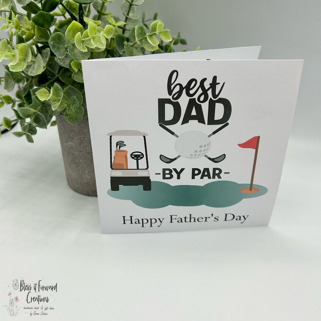 The Best Dad by Par Happy Father's Day Card, Golf Father's Day Card. - Etsy
